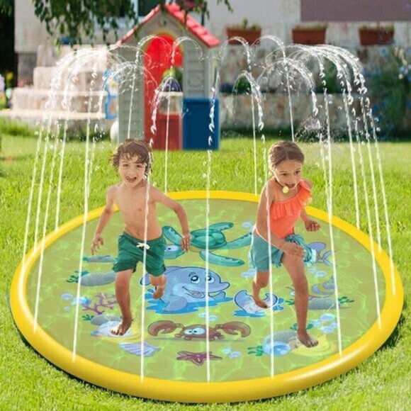 Toys | Splash Pad Sprinkler For Kids Toddlers 68 Large Yellow Sea ...